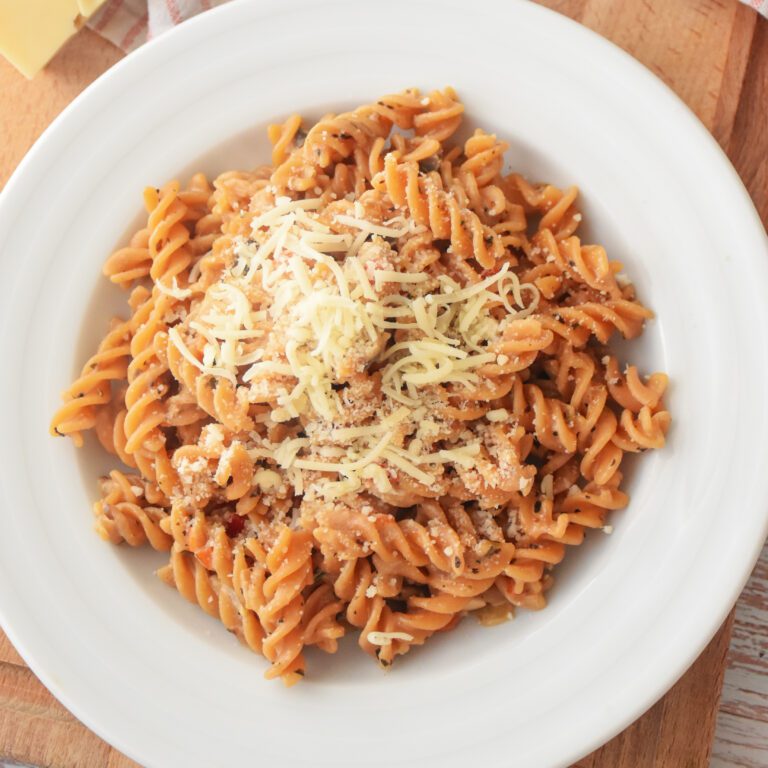 Macarrones de lentejas con tomate