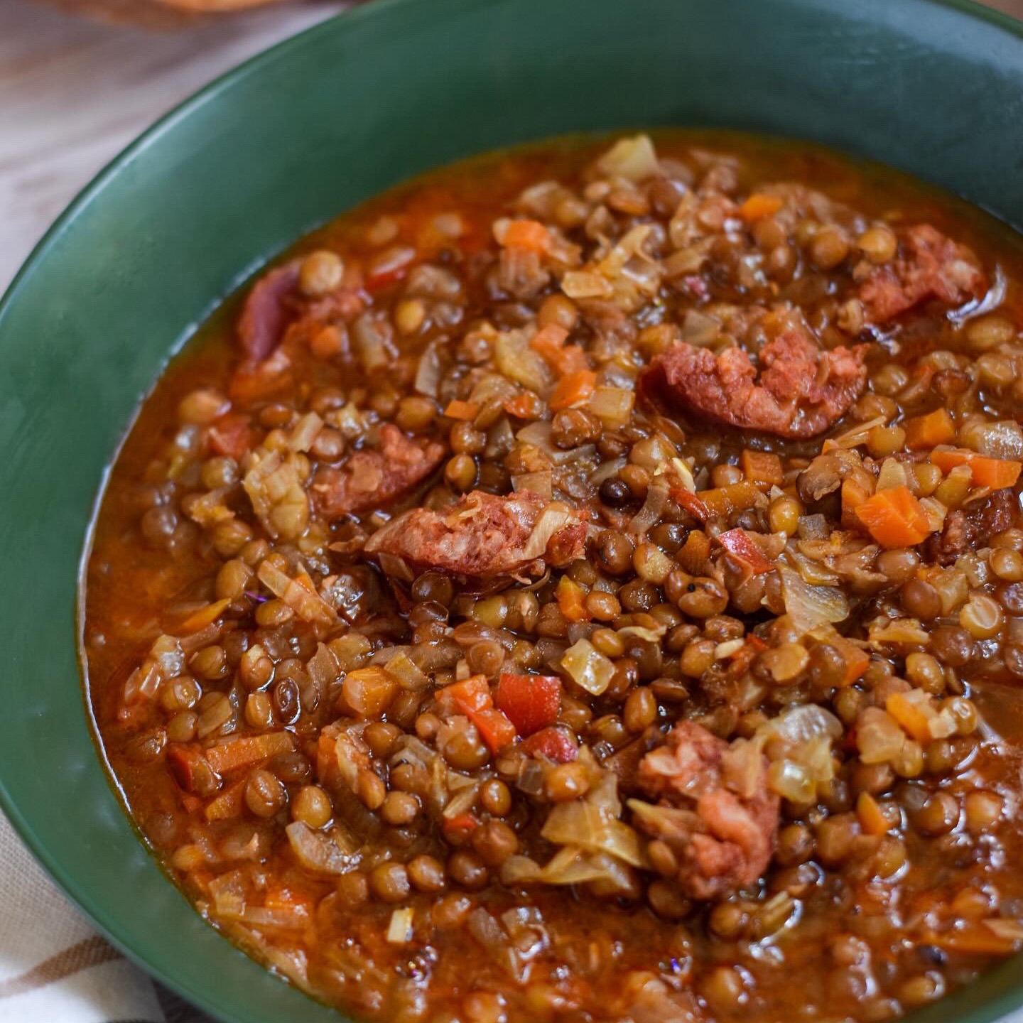 Receta Lentejas con chorizo y col