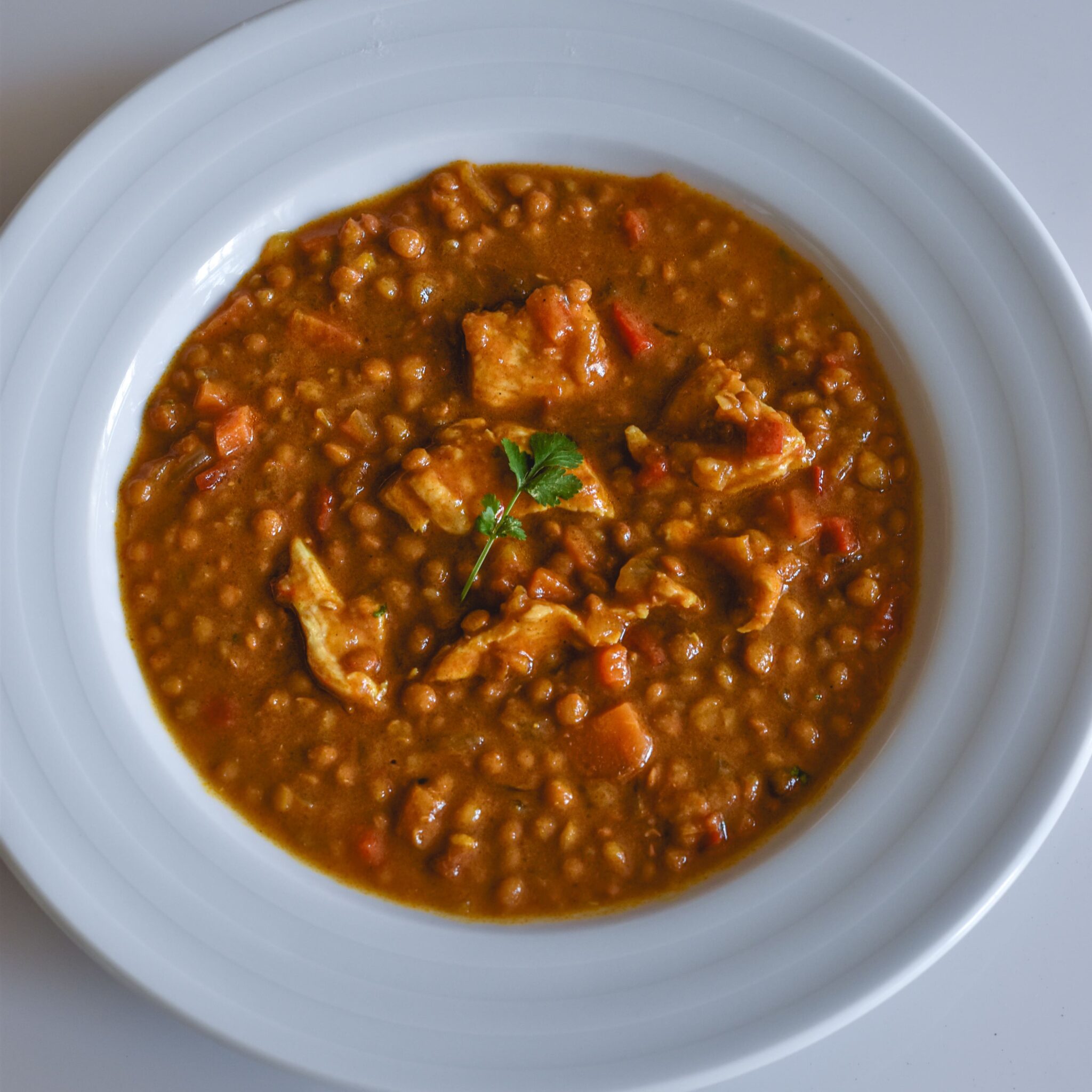 Receta fácil y saludable Lentejas con pollo