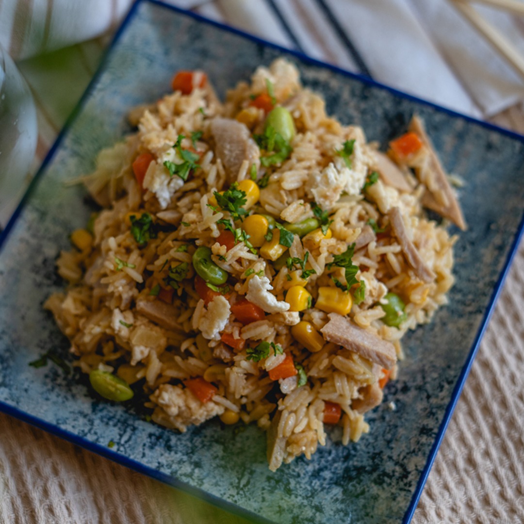 Receta fácil Arroz tres delicias